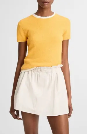 Vince Textured Crewneck Sweater - Apricot