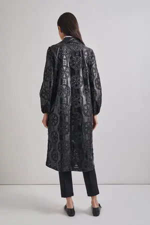 Misook Heritage Fit Open Front Vegan Leather Jacket