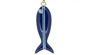 MARLYN SCHIFF Beaded Collar Necklace With Fish Pendant