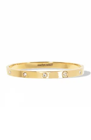 MARLYN SCHIFF Waterproof Cubic Zirconia Bangle Bracelet - Gold