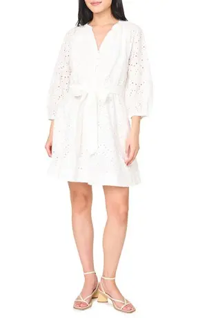 GIBSONLOOK Cotton Eyelet Shirtdress - White