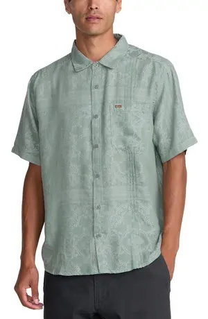 Rvca Mellowist Short Sleeve Button-up Shirt - Jade