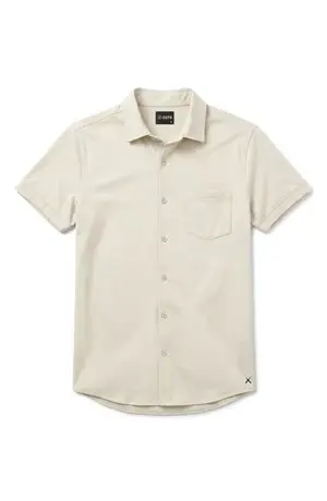 CUTS Ao Curved Hem Short Sleeve Button-up Shirt - Ivory