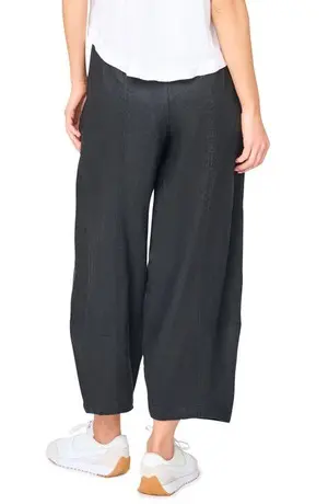 GIBSONLOOK Cropped Barrel Leg Cotton Pants