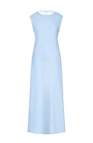 MILLY Linda Scoop Back Midi Dress - Light Blue