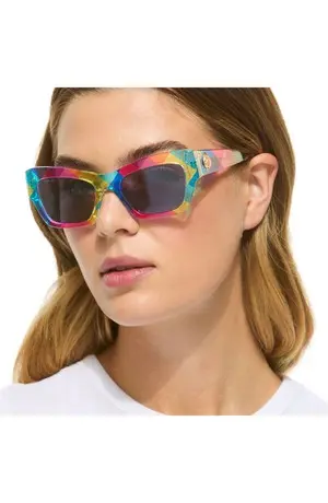 Kurt Geiger 53mm Rectangular Sunglasses - Pattern Multicolor/grey