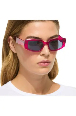 Kurt Geiger Rectangular Sunglasses - Fuchsia Crystal/grey