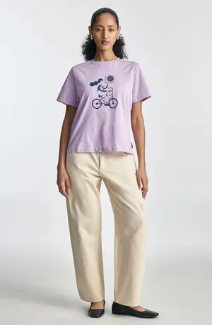 Brooklyn Industries Orchid Cotton Graphic T-shirt