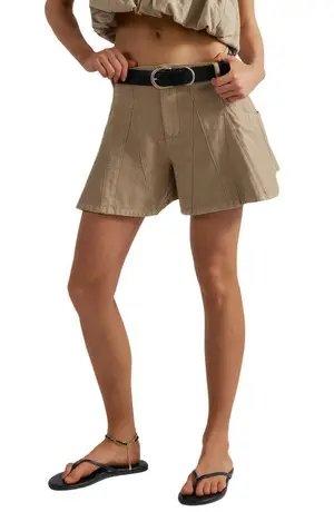 Free People Song & Dance Cotton Shorts - Parchment