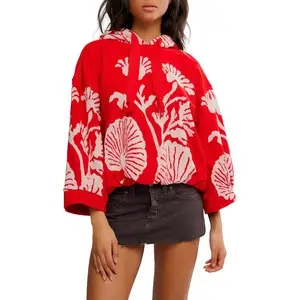 Free People Shell Bay Hoodie - Cherry Combo