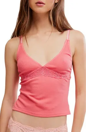 Free People Made You Blush Rib Lounge Tank - Melon Pop