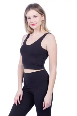 LEZAT V-neck Organic Cotton Crop Tank