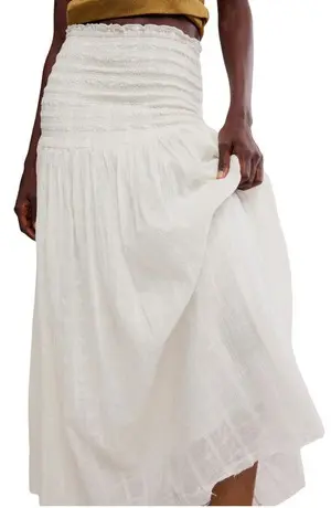 Free People Raven Smocked Maxi Skirt