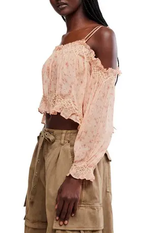 Free People Marlow Cold Shoulder Button-up Top