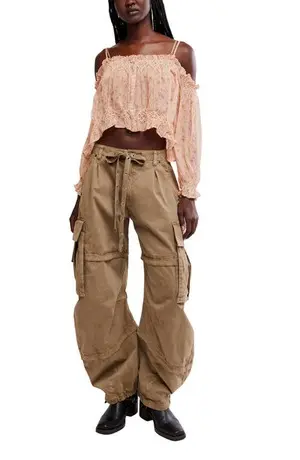 Free People Marlow Cold Shoulder Button-up Top