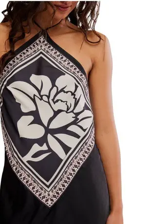 Free People Citrine Halterneck Midi Dress - Raven Combo