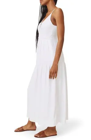 Splendid Sleeveless Tiered Maxi Dress - White
