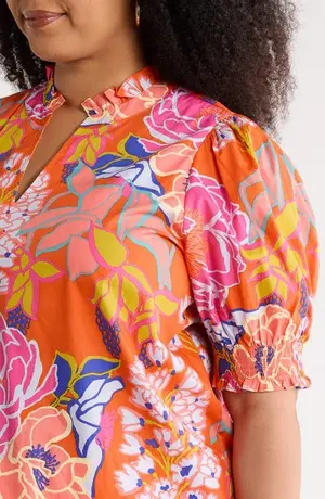 SUGARLIPS Reign Floral Cotton Puff Sleeve Top