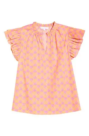 SUGARLIPS Risette Floral Tiered Ruffle Sleeve Top