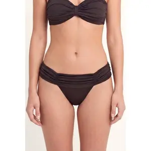 NUAJE NUAJE Ariel Ruched Bikini Bottom - Brown