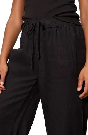 Sanctuary Melody Drawstring Linen Balloon Pants - Black