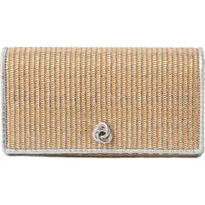 MICHELLE WILHITE The Olivia Clutch Evening Bag With Silver Tone Knot Hardware - Natural