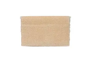MICHELLE WILHITE Olivia Louise Raffia Clutch With Fringe And Gold Hardware - Sand