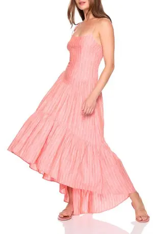 Susana Monaco Linen Drop Waist High-low Maxi Dress - Extra