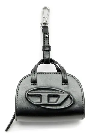 DIESEL® Mini 1dr Dome Leather Bag Charm - Black
