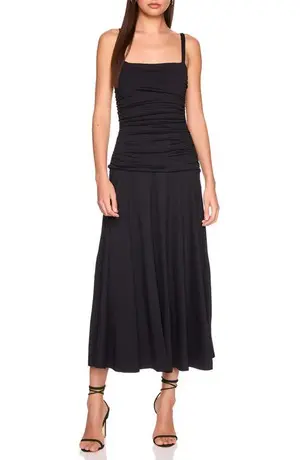 Susana Monaco Susana Monaco Ruched Sleeveless Maxi Dress Black
