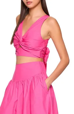 Susana Monaco Twist Front Back Tie Cotton Poplin Top - Boom