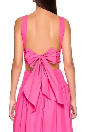 Susana Monaco Twist Front Back Tie Cotton Poplin Top - Boom