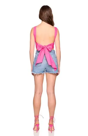 Susana Monaco Twist Front Back Tie Cotton Poplin Top - Boom