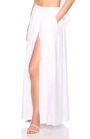 Susana Monaco Wrap Linen Maxi Skirt