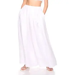 Susana Monaco Wrap Linen Maxi Skirt With Slit