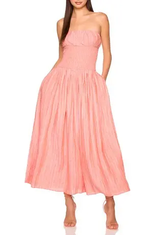 Susana Monaco Smocked Waist Strapless Maxi Dress - Extra