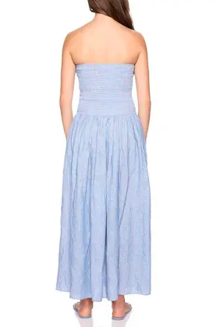 Susana Monaco Smocked Waist Strapless Maxi Dress - Sailor