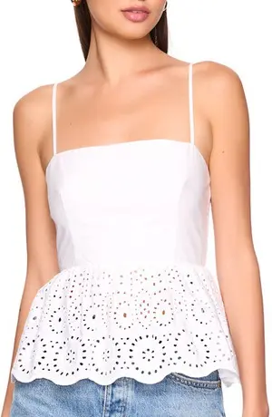 Susana Monaco Embroidered Eyelet Cotton Camisole - Sugar