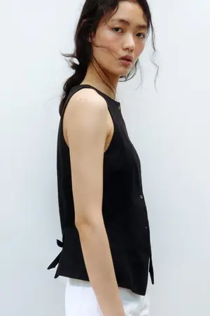 H&m Linen-blend Waistcoat
