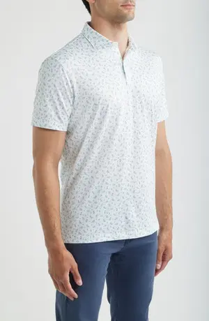 Johnnie-o Armadillo Print Performance Jersey Polo