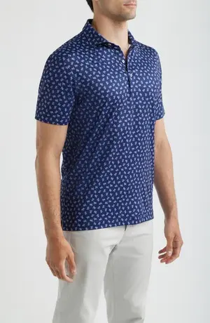 Johnnie-o Usa Flag Print Performance Jersey Polo