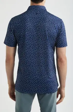Johnnie-o Pop Tails Cocktail Print Performance Jersey Polo