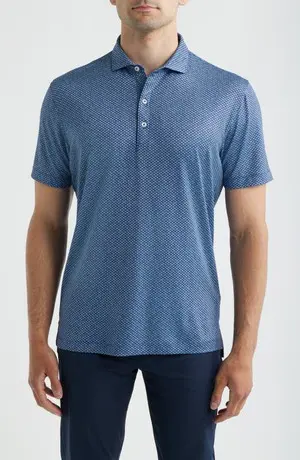 Johnnie-o Pip Floral Performance Jersey Polo - Navy