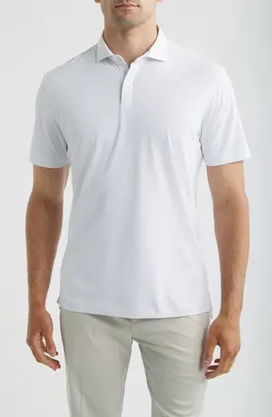 Johnnie-o Solid Mesh Performance Jersey Polo - White