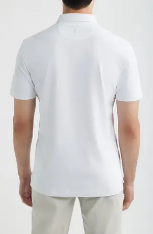 Johnnie-o Solid Mesh Performance Jersey Polo - White