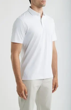 Johnnie-o Solid Mesh Performance Jersey Polo - White