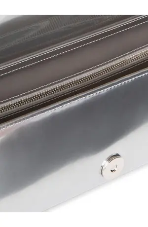 Akris Anouk Metallic Leather East/west Clutch - Silver Metallic