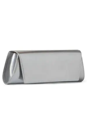 Akris Anouk Metallic Leather East/west Clutch - Silver Metallic