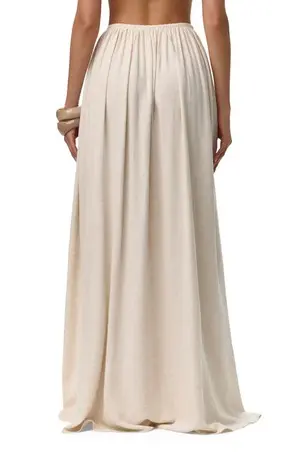 Naked Wardrobe Gathered Side Slit Maxi Skirt