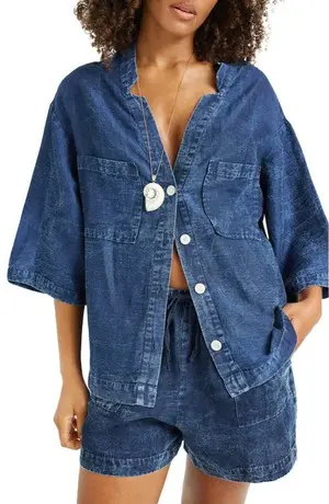Vitamin A® Hana Mid Rise Denim Cover-up Shorts